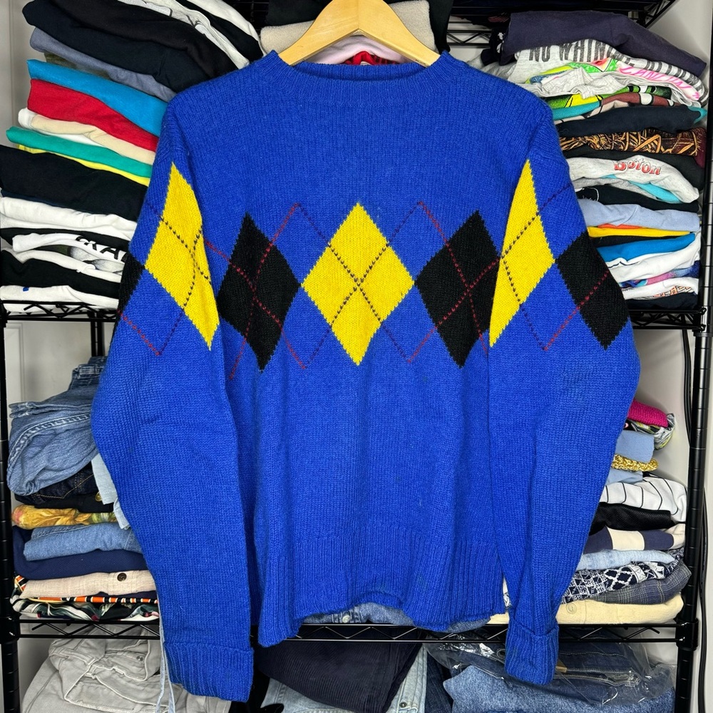 Vintage Christopher Hayes Shetland Wool Argyle Blue C… - Gem
